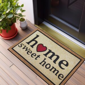 CHICHIC Door Mat Welcome Mat 17x 30 Inch Front Door Mat Outdoors for Home Entrance Outdoors Mat for Outside Entry Way Doormat Entry Rugs, Heavy Duty Non Slip Rubber Back Low Profile, Simple Home