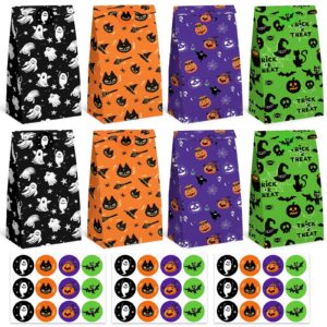 honeygifts 27pcs halloween treat bags, halloween party bags, halloween goodie bags with stickers trick or treat bags halloween candy bags for halloween decorations kids party supplies