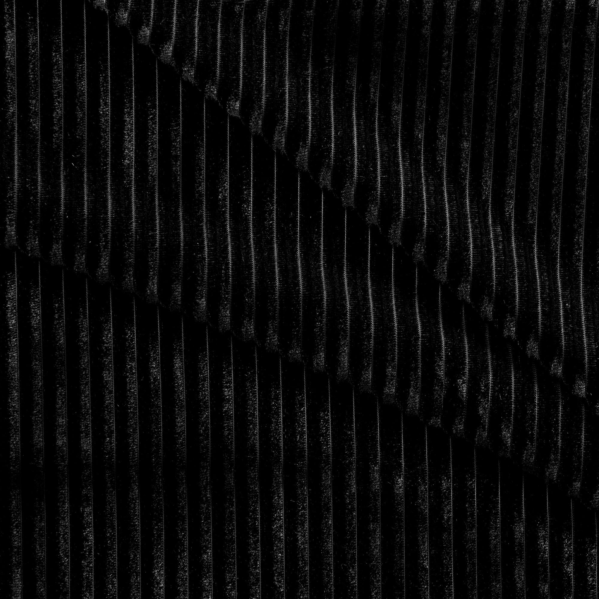 Sewdudely 63" Wide Black Pleated Velvet Stretch Fabric by The Yard for Dress,Costume,Pillowcase,Cushion,Craft,Sofa Covers,DIY,Sewing,Clothing Fabric,1 Yard