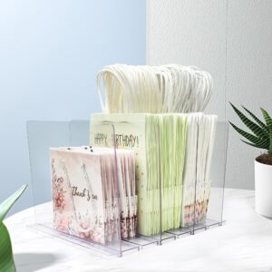 Gift Bag Storage Organizer, Acrylic Clear Shopping Bag Organizer, Adjustable Shelf Divider Bag Organizer for Small Closet, 1 Pack