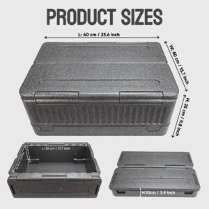 YUANHAO Gray Flip Down Top Loading EPP Insulated Food Pan Carrier, 8" Deep Full-Size Pan Max Capacity (Gray)