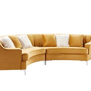 ERYE Contemporary Half-Moon Curved Symmetrical Modular Sectional Sofa for Living Room, 6 Toss Pillows Included, 140.94”Lx 41.73”Wx 33.46”H