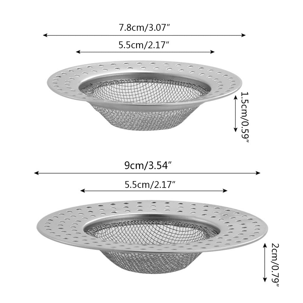 Anti-clogging Kitchen Sink Drain Mesh Bathroom Fine Mesh Bathtub Hair Catcher Perfect For Most Sink Floor Drain Drain Mesh Screen Cover Bathroom Sink Strainer Small Filter Bath Tub