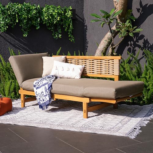 Cambridge Casual Auburn Sofabed, Natural Teak/Cast Shale