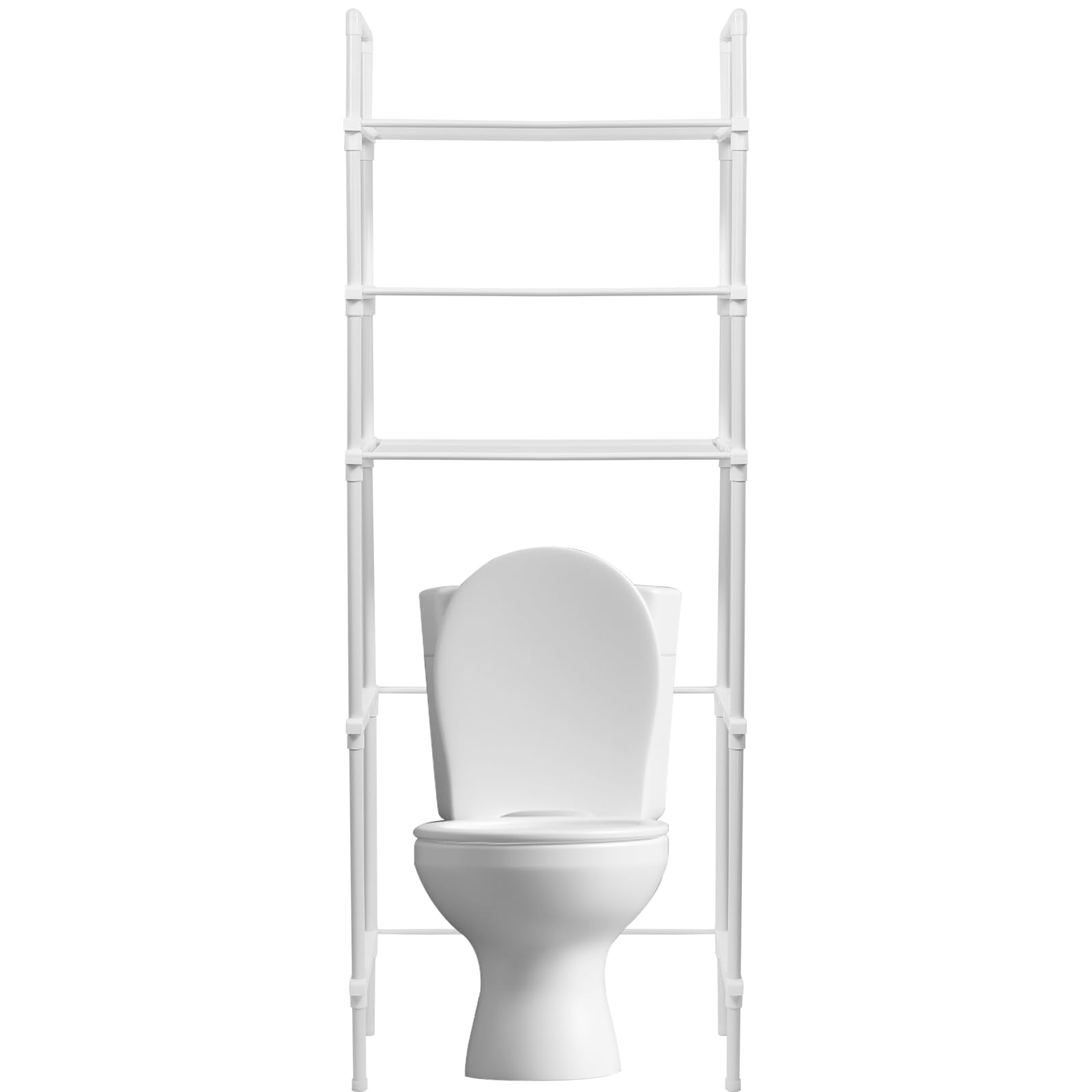 3 Tier Over The Toilet Storage Shelf, Over The Toilet Storage Cabinet, Over The Toilet Storage Rack, Above Toilet Storage Cabinet, Freestanding Above Toilet Shelf, Space Saving (White)