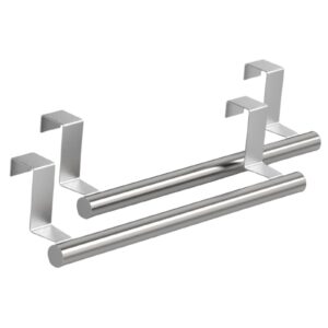 stainless steel towel rack for kitchen,towel bar over the door cabinet,easy install - 2 pack