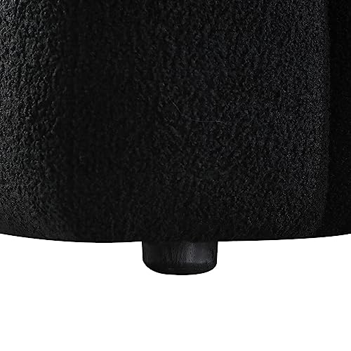 EOVTK 84.3" Marshmallow Sofa with Deep 3 Seats, Modern Boucle Fabric Tufted Cloud Sleeper Couch with 2 Pillows, for Living Room Apartment Office, Black