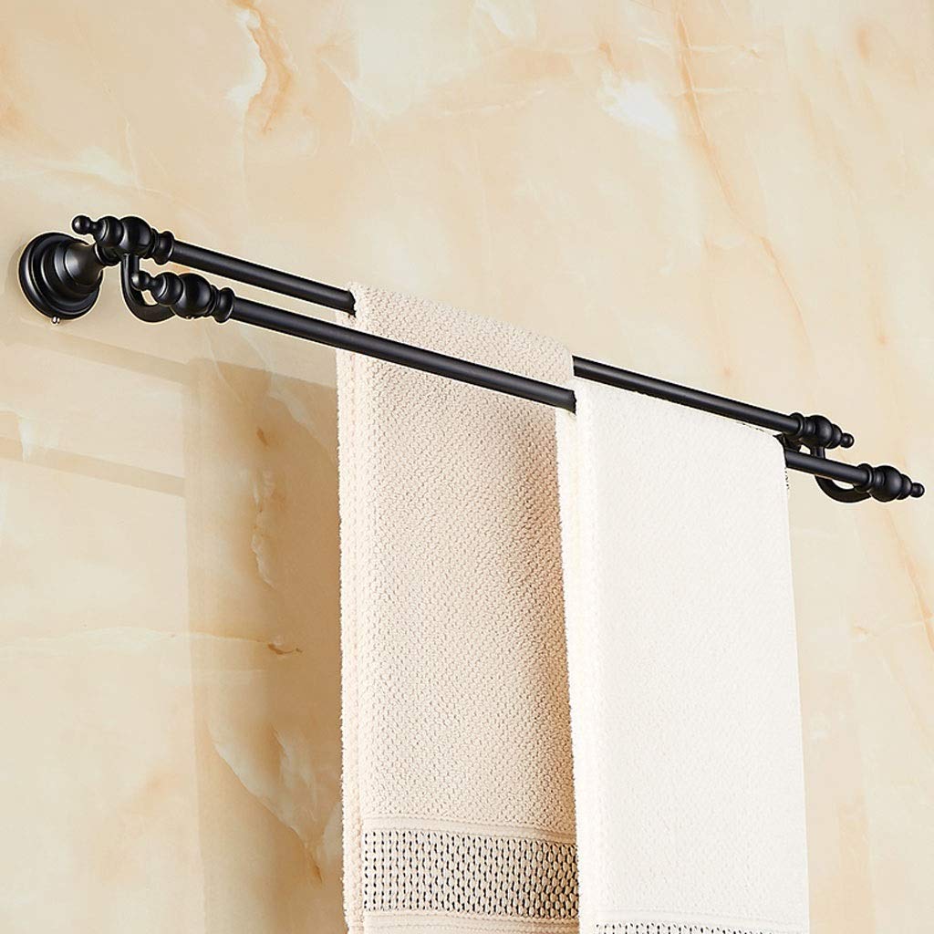 TiStm Towel Racks Oil Rubbed Bronze Bathroom Towel Holder Double Towel Bar Towel Rack Black Brass Towel Rail Bathroom Accessories Yearn for