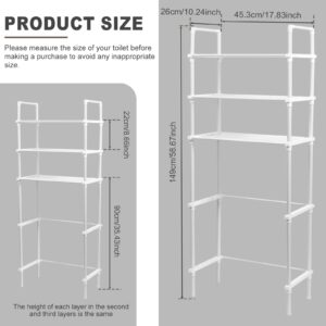 3 Tier Over The Toilet Storage Shelf, Over The Toilet Storage Cabinet, Over The Toilet Storage Rack, Above Toilet Storage Cabinet, Freestanding Above Toilet Shelf, Space Saving (White)