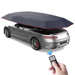 jjenxyyds universal car tent,fully-automatic summer car umbrella cover,outdoor tent movable carport canopy with remote control,for outdoor camping tent,navyblue-4.5 * 2.3m