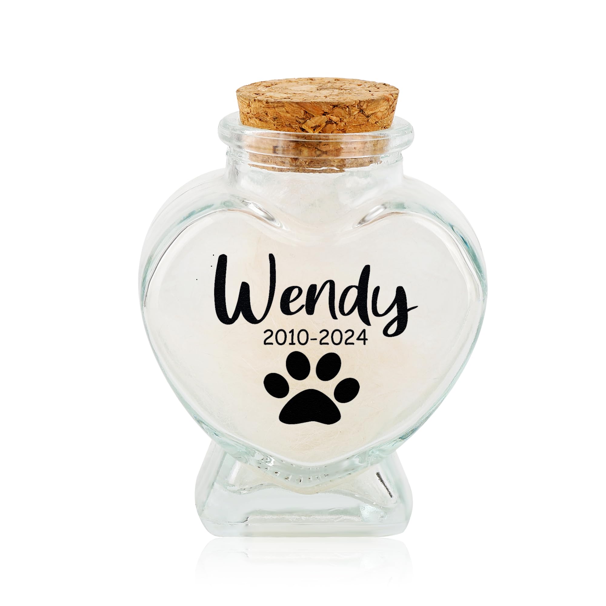 Personalized Pet Fur Memorial Jar, Memorial Bottle for Pet Hair, Personalized Pet Hair Keepsake Bottle, Pet Memorial Urn Glass Bottles, Dog Cat Hair Ashes Storage Box, Sympathy Gift for Pet Lover