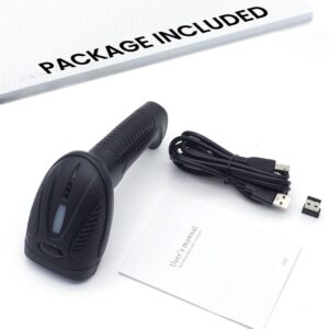 Xyllayeo Wireless Bluetooth Barcode Scanner: 3-in-1 Hand Scanners - Rechargeable 1D and 2D Scanning Gun Portable for Inventory Management - Handheld Cordless USB 1D QR Code Reader for POS System