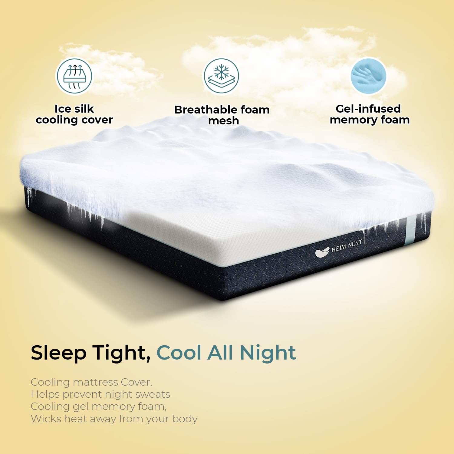 HEIM NEST Twin Mattress, 10-Inch Gel Memory Foam for Cooling Sleep & Pressure Relief, Twin Size Mattress for Bunk Bed, Medium Firm with Motion Isolation, CertiPUR-US Certified