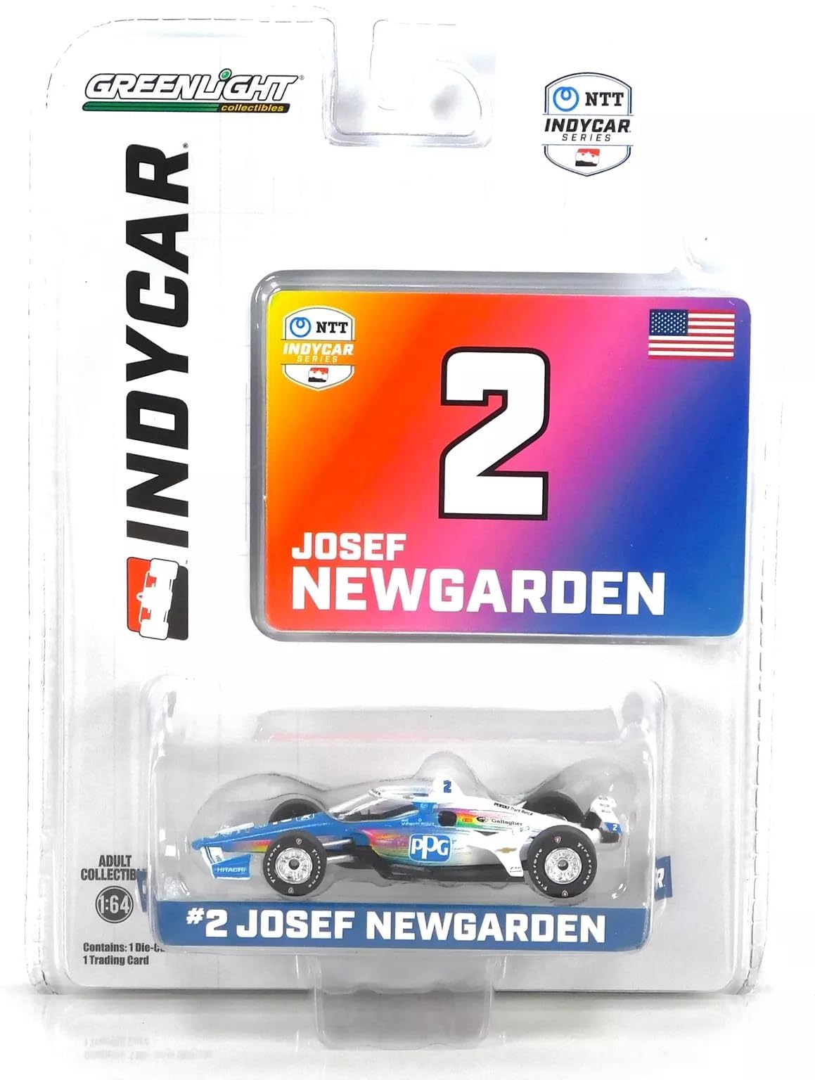 Collectibles Greenlight 11595 2024 NTT IndyCar Series - #2 Josef Newgarden/Team Penske1:64 Scale Indy 500 Diecast, gl11595