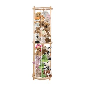 vechor round animal zoo storage, soft toy organizer, solid wood zoo cage for plush toys, stuffed animals holder for bedroom playroom nursery room.