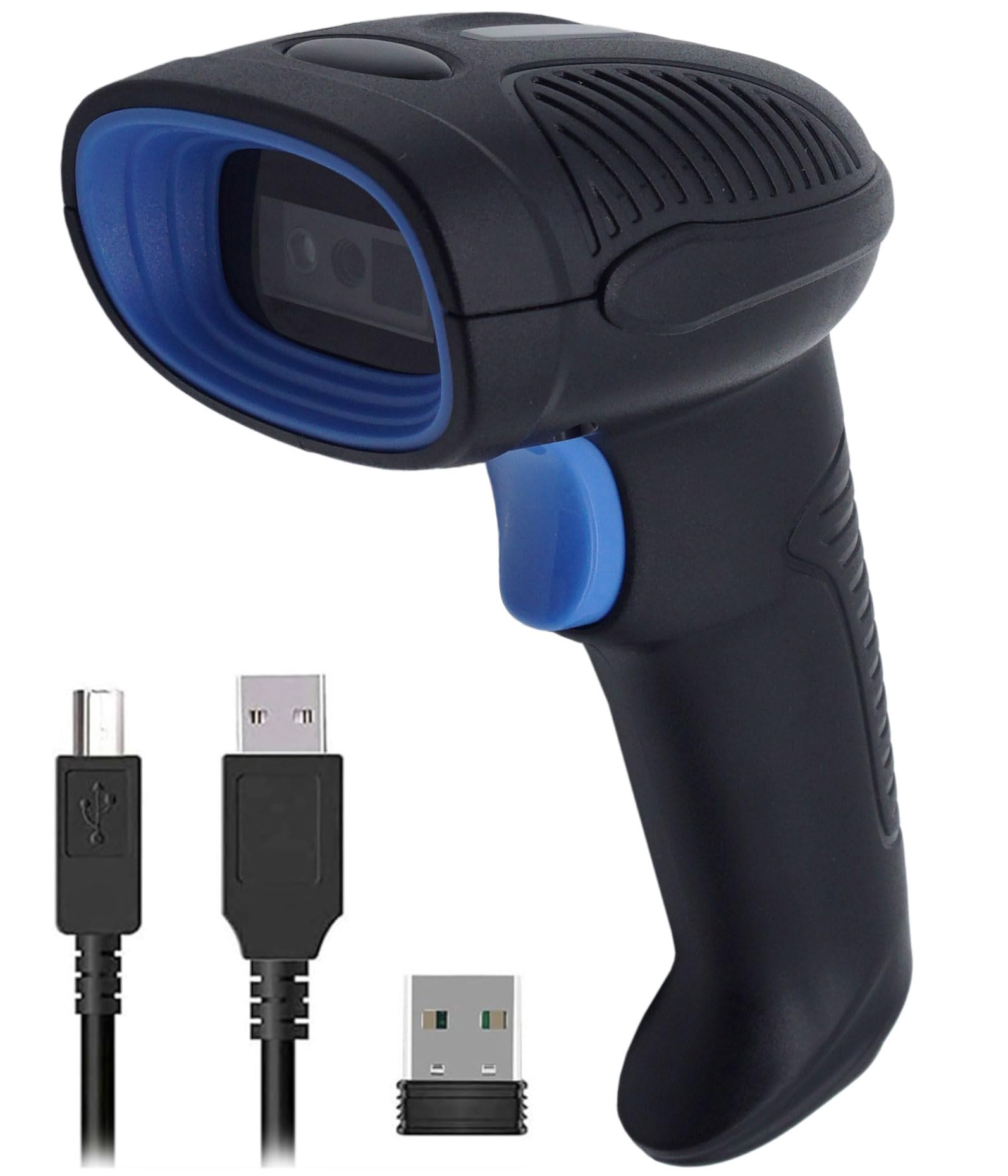 Xyllayeo Wireless Bluetooth Barcode Scanner: 3-in-1 Hand Scanners - Rechargeable 1D and 2D Scanning Gun Portable for Inventory Management - Handheld Cordless USB 1D QR Code Reader for POS System