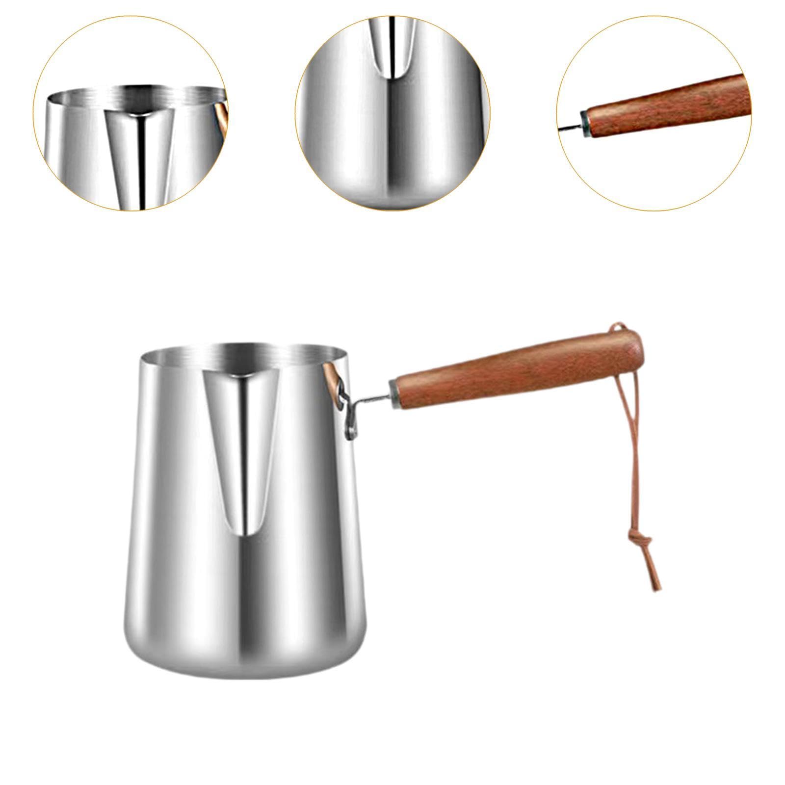 IEUDNS Turkish Warmer Coffee Pot Butter Melting Pot Tea Kettle with Scale Multipurpose Milk Warmer Pot Stainless Steel for Household, 1000ml