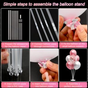 Balloon Stand kit 4 Sets 10 Pcs Balloon Arch Kit Balloon Sticks with Base Balloon Tape Balloon Arch Stands for Table Floor Party Decorations Halloween Table Centerpiece Decor Fall Wedding Birthday