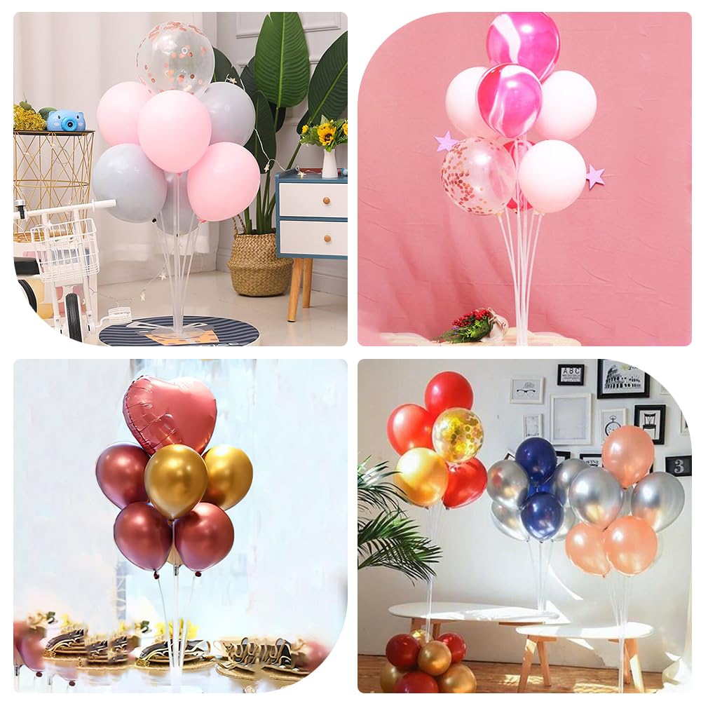 Balloon Stand kit 4 Sets 10 Pcs Balloon Arch Kit Balloon Sticks with Base Balloon Tape Balloon Arch Stands for Table Floor Party Decorations Halloween Table Centerpiece Decor Fall Wedding Birthday