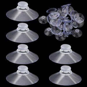 suction cups, 30 pcs 20mm clear pvc plastic mini suction cups for glass without hooks, small anti slip suction pads round glass table top suckers for home kitchen bathroom window mirror glass door