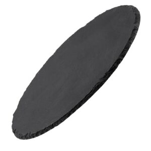 MUKLEI 10PCS 8 Inches Slate Board, Black Slate Cheese Boards Plates, Round Slate Charcuterie Board for Dishes, Meat, Appetizers