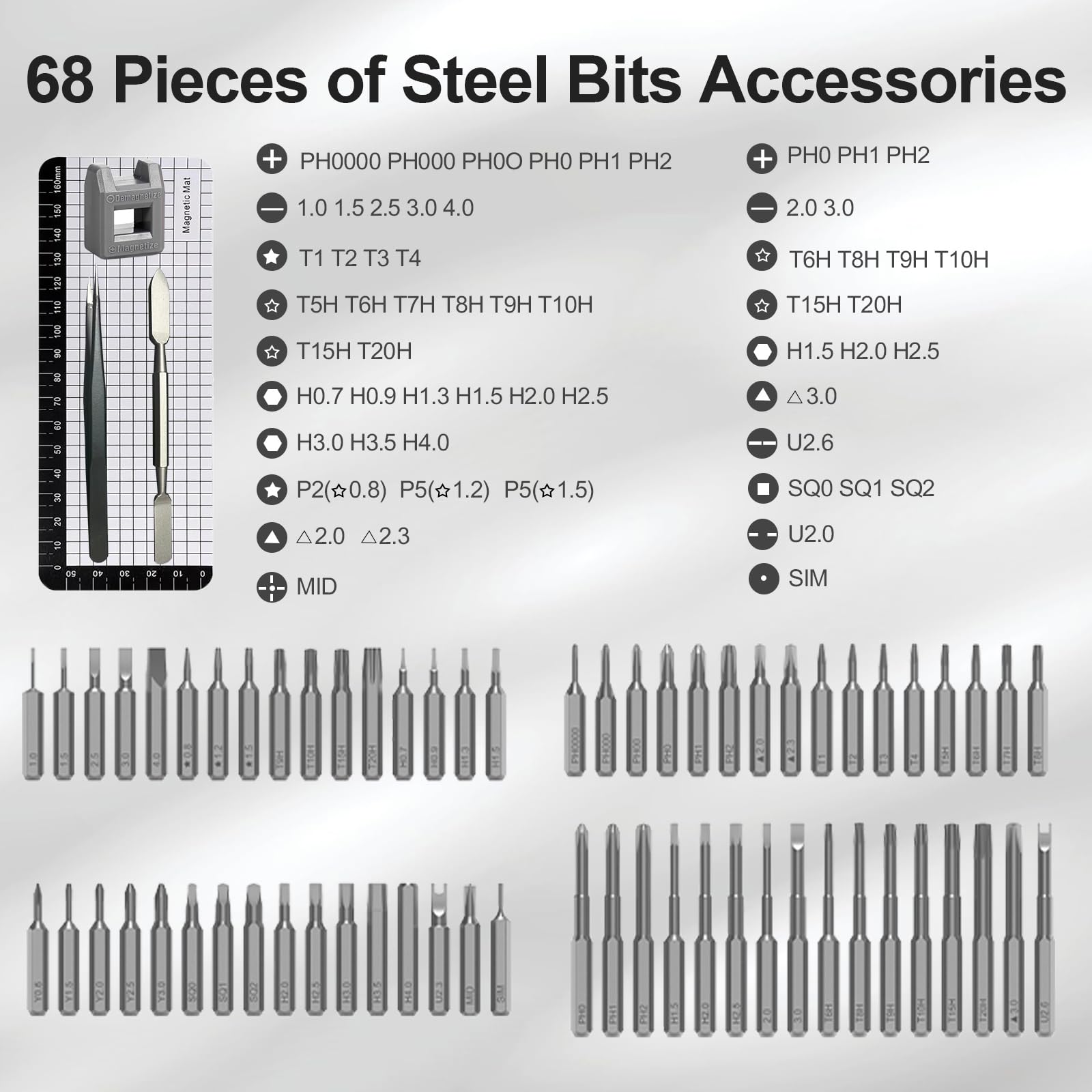 MQFORU Mini Electric Screwdriver, 72 in 1 Precision Screwdriver Kit with 64 Magnetic Bits, 5 Torque Settings，LED Screen Display, Rechargeable Power Screwdriver for Precision Work Phone Watch Camera