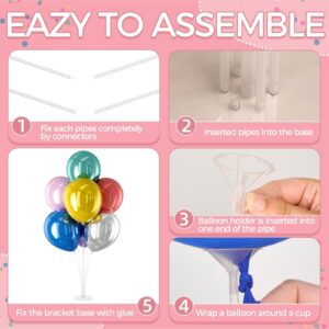 DECOCKRAT 4 Set Balloon Stand Kit - Table Balloon Stands with Base, Easy Assembly Balloon Sticks, Reusable Balloon Holders for Baby Showers, Weddings, Birthdays, Party Decorations.