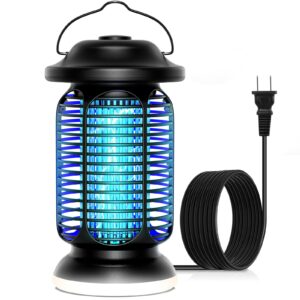 amufer bug zapper outdoor & indoor, upgraded 18w exclusive blue-violet light with 2w led lamp, 100% increase in mosquito control effect, coverage of 1/2-1 acre, fly zapper for patio, backyard, home