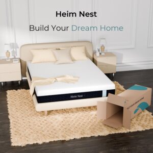 HEIM NEST King Mattress, 12-Inch Gel Memory Foam for Cooling Sleep & Pressure Relief, King Size Mattress for Pregnant Women, Medium Firm with Motion Isolation, CertiPUR-US Certified