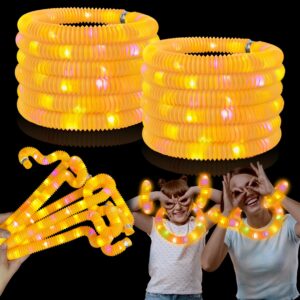 light up glow necklaces bracelets thanksgiving party favors gifts accessories for toddlers,12 pcs orange glow sticks pop tubes for kids,glow new year eve birthday camping party decoration for boy girl