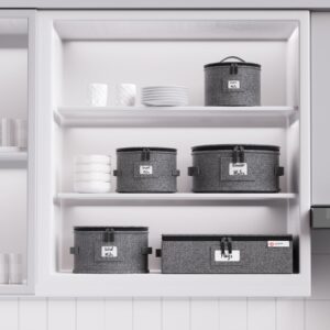 China Storage Containers Hard Shell Box for Moving Dishes, Plate, Saucers, Dinnerware, Mugs, Wine and Glasses Quilted Organizer Dividers for Packing Fine China Storage Containers 5Piece Grey