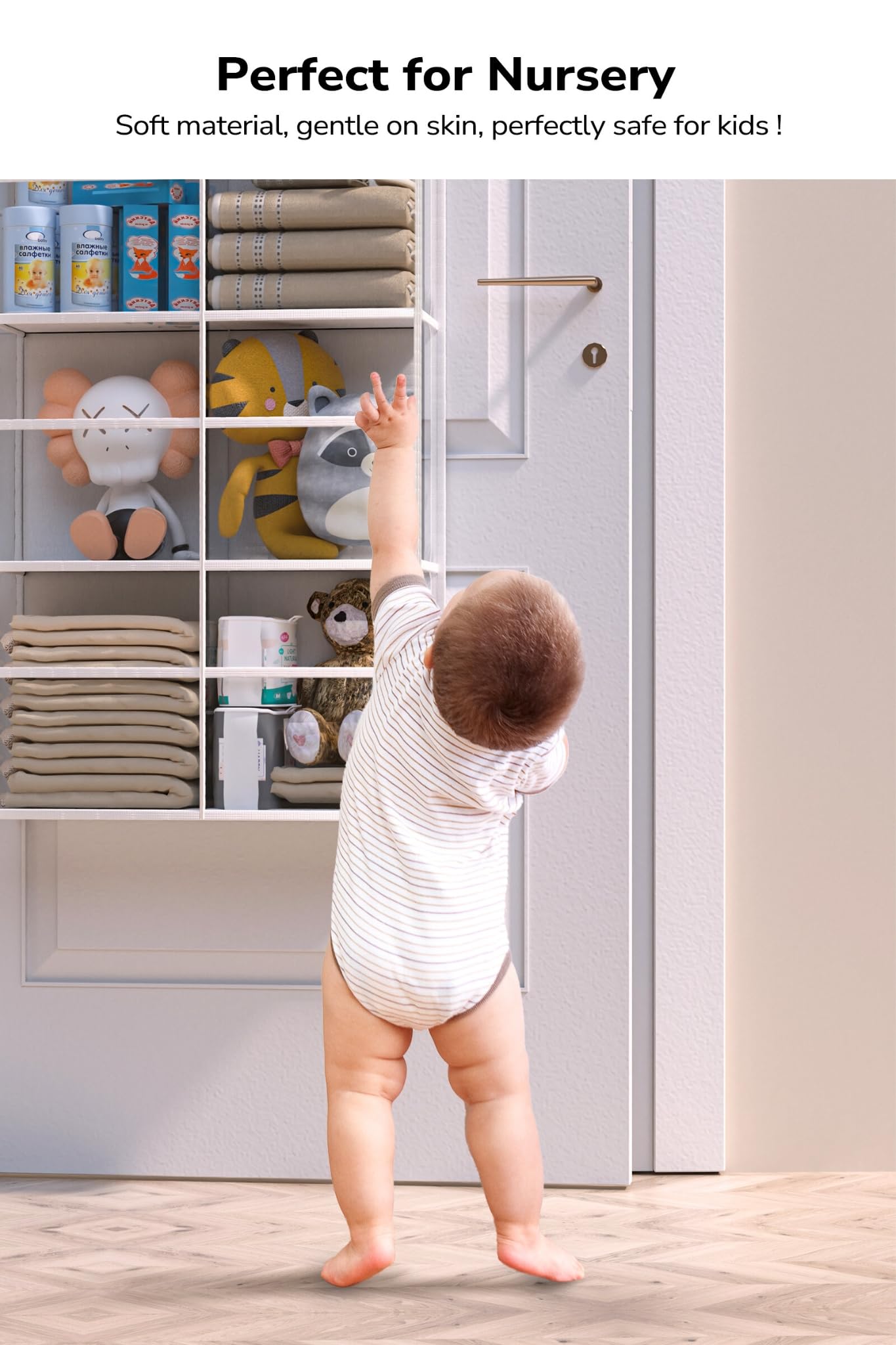 ALLTIDYUP Clear Over The Door Organizer 5 Shelf, Door Hanging Organizer with 10 Large Capacity Pockets, Behind The Door Storage for Pantry Dorm Room Bedroom Closet Nursery and Sundries, White