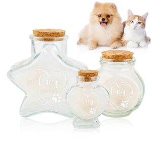 Personalized Pet Fur Memorial Jar, Memorial Bottle for Pet Hair, Personalized Pet Hair Keepsake Bottle, Pet Memorial Urn Glass Bottles, Dog Cat Hair Ashes Storage Box, Sympathy Gift for Pet Lover