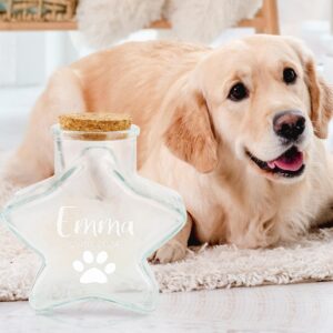 Personalized Pet Fur Memorial Jar, Memorial Bottle for Pet Hair, Personalized Pet Hair Keepsake Bottle, Pet Memorial Urn Glass Bottles, Dog Cat Hair Ashes Storage Box, Sympathy Gift for Pet Lover