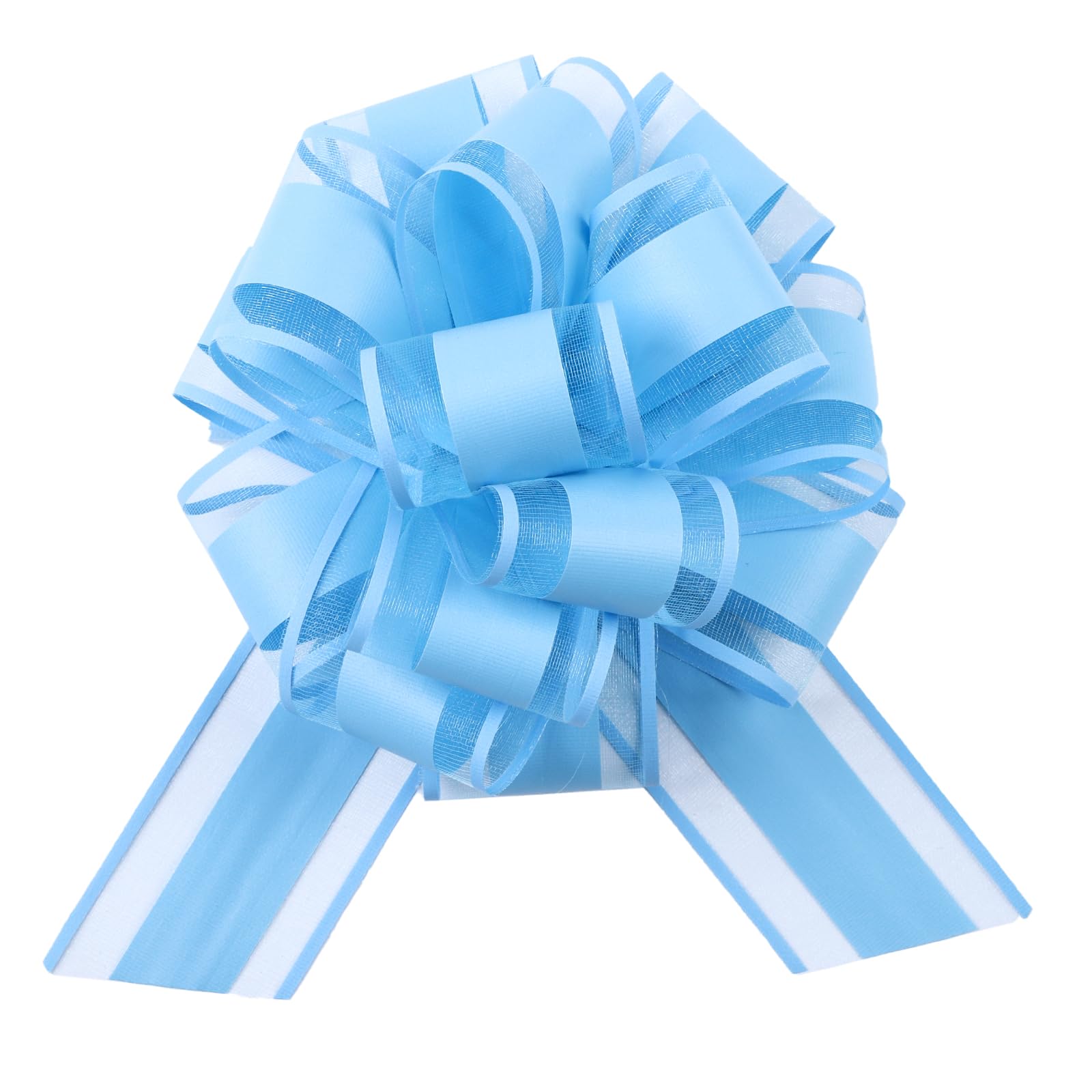 6 Pieces Large Pull Bows,6 inches Simple Style Gift Bow for Christmas Party Birthday Gift Wedding Ribbon Bows for Wrapping Boxes or Flower Decorations, Valentine's Day Gift Decorations (Light Blue)