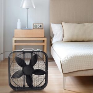 BescZepH 20" Weather Resistant Box Fan, with 3-Speeds, 22" H(Color:Black)