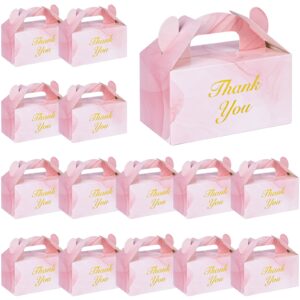 vgoodall 16pcs party favor boxes, mini pink gable boxes marbleized gift boxes thank you gift boxes treat boxes for birthday wedding party bridal shower, 6×3.5×3.4 inch