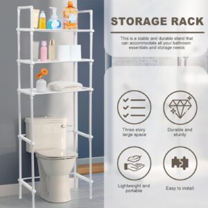 3 Tier Over The Toilet Storage Shelf, Over The Toilet Storage Cabinet, Over The Toilet Storage Rack, Above Toilet Storage Cabinet, Freestanding Above Toilet Shelf, Space Saving (White)