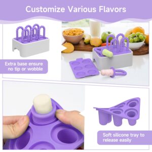 Morlike Baby Tiny Pops, 100% Silicone Popsicle Mold for Infants 4 Months +, Breastmilk Ice Pop Molds Teethers for Teething Relief, Baby Essentials, BPA Free & Dishwasher Safe (Purple)