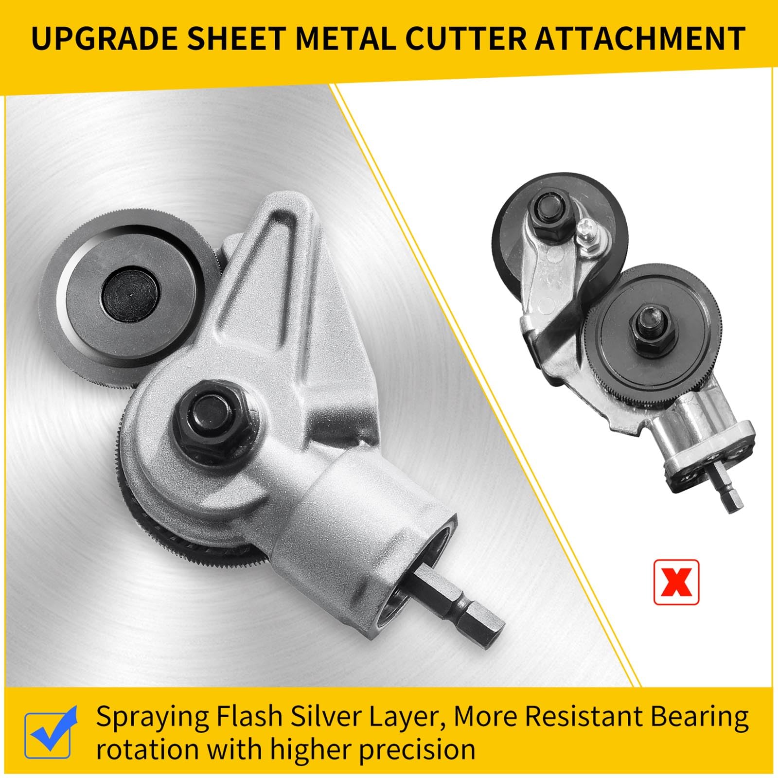 CuzConven Sheet Metal Cutter Drill Attachment,Drill Cut Pro Metal Cutting Adapter,Electric drill plate cutter for Cutting Flat Metal Sheet Of About 0.04 Inches or Less.