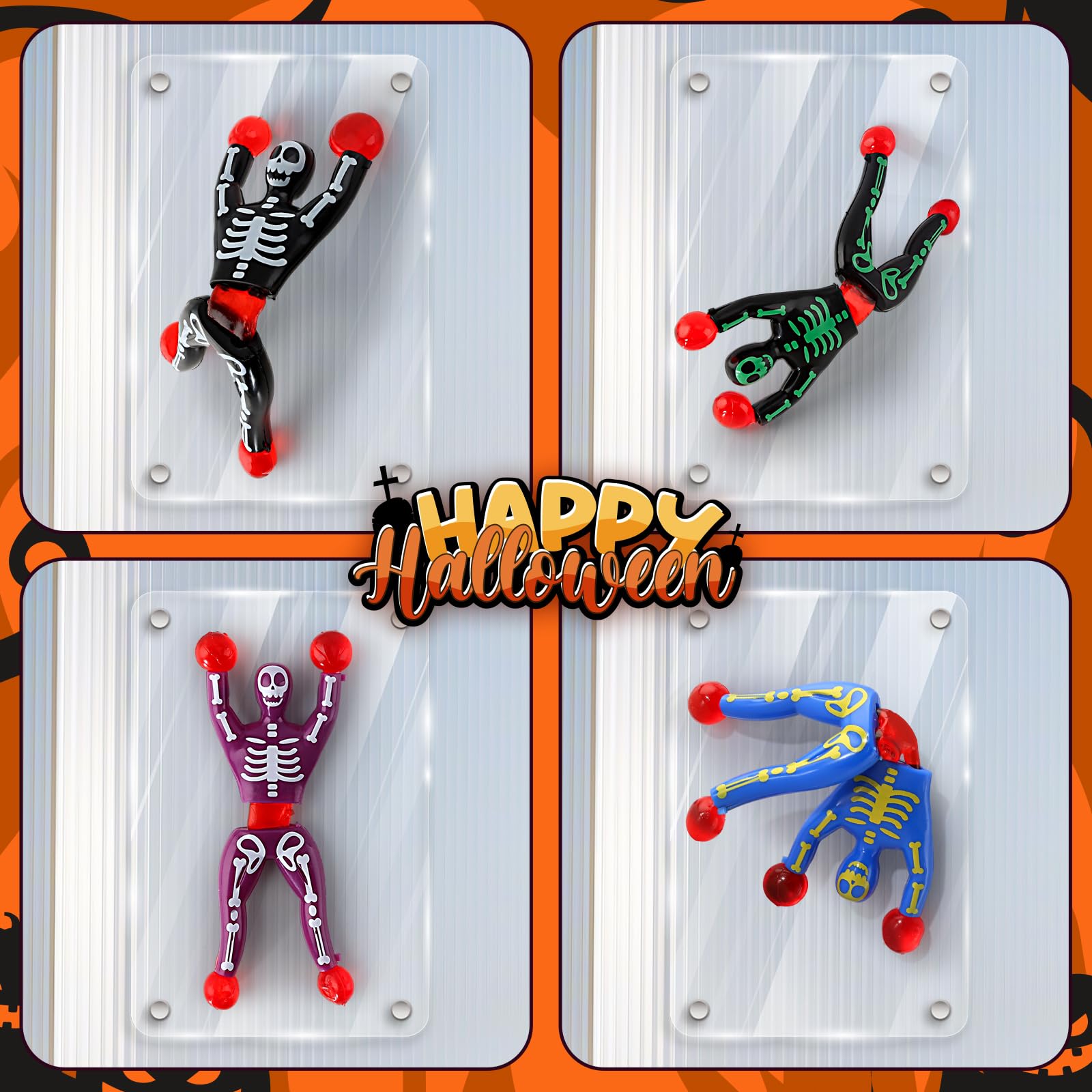 48Pcs Halloween Party Favors for Kids, Halloween Party Favors Bulk with Sticky Toys,Stretchy Sticky Toys for Halloween Bags Party Favors, Halloween Goodie Bag Fillers Trick or Treat Toys for Kids