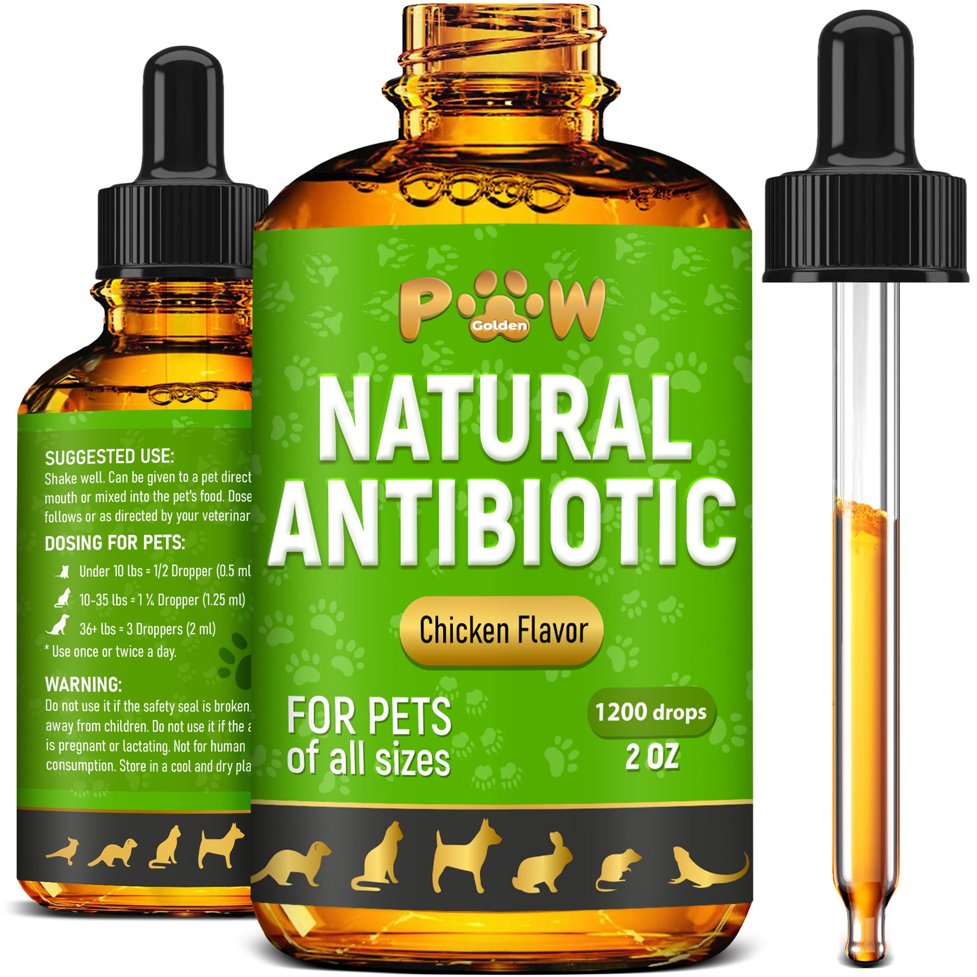 Cat Antibiotic | Natural Antibiotics for Dogs | Antibiotic for Cats | Dog Antibiotic | Natural Antibiotics for Cats | Chicken Flavor | 2 oz