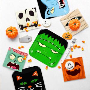 Lamparty Halloween Party Supplies Disposable Big Paper Plates and Paper Napkins for Halloween Party Decorations Serve 48 ﻿