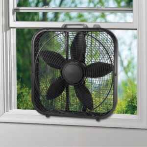 BescZepH 20" Weather Resistant Box Fan, with 3-Speeds, 22" H(Color:Black)