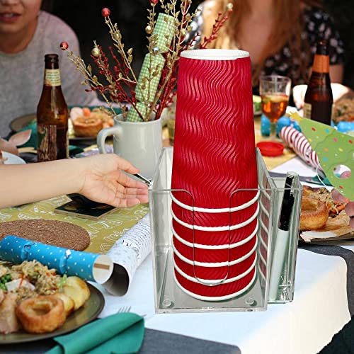 YeeBeny Cup Holder with Marker Double, Party Cup Organizer Storage Party Cup Dispenser Cup Mark Your Cup, Double, Cup Dispenser | Disposable Cup Dispenser, Perfect for Any Occasion