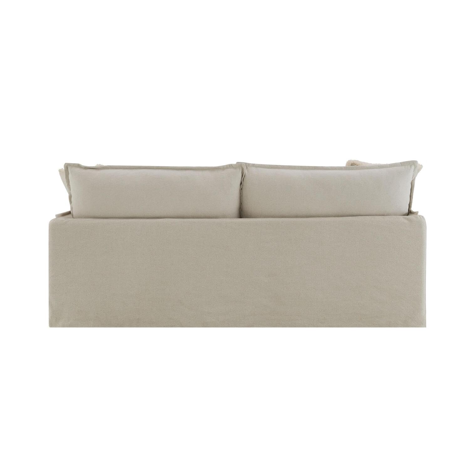 Acme Upendo Contemporary Linen Fabric Sofa with 2 Pillows in Beige