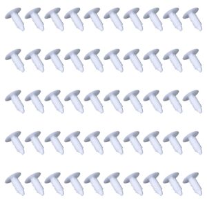 zczqc 50pcs lawn chair rivets plastic nylon snap fasteners for furniture shelf tree rivets christmas tree rivets spiked rivets used for yard binding fasteners cable tie rivets white