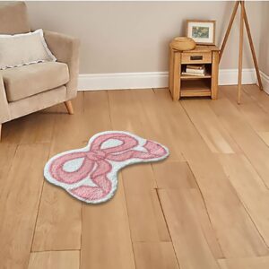 Luxape Bow Rug - Bow Shaped Rug - Handmade & Premium- 30in (75cm) - Uno Reverse Rug - Designer Rugs - Aesthetic Room Decor - Cute Room Decor Coquette bathmat Rug