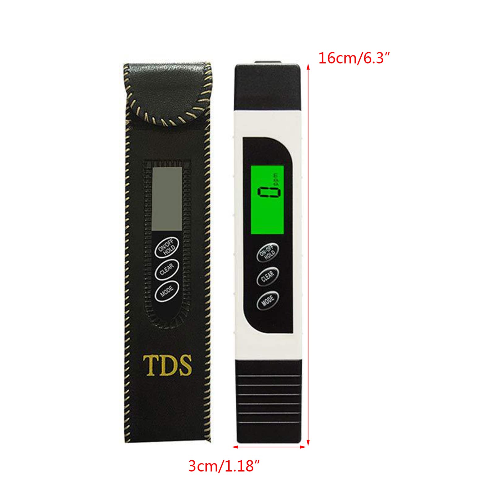 VOCUE 3in1-Water-Monitor Analyzer-LCD Digital Water Quality Tester EC/TDS/Temp Multi-Purpose Meter for Aquarium Fish-Tank Pool, Product size: 160*30*15mm