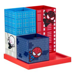 paladone spiderman official licensed comic book desktop organizer, gamer and comic series fan decor and gift, nostalgic marvel superhero desk and table accessory